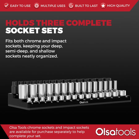 3-Row Magnetic Socket Holder | Designed in Canada | Olsa Tools – Olsa ...