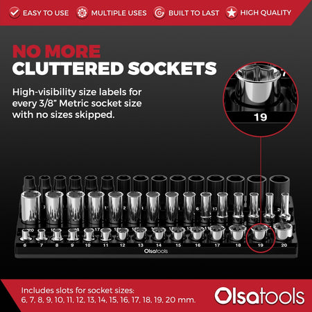 3-Row Magnetic Socket Holder | Designed in Canada | Olsa Tools – Olsa ...